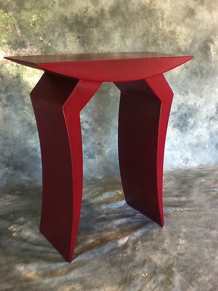 Red Table by Eric Reece (Metal Side Table) | Artful Home