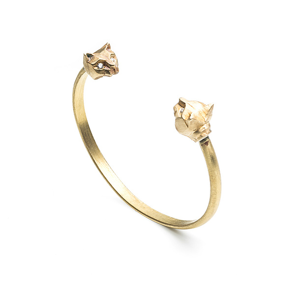 Angular Cat Cuff by Natalie Frigo (Brass Bracelet) | Artful Home